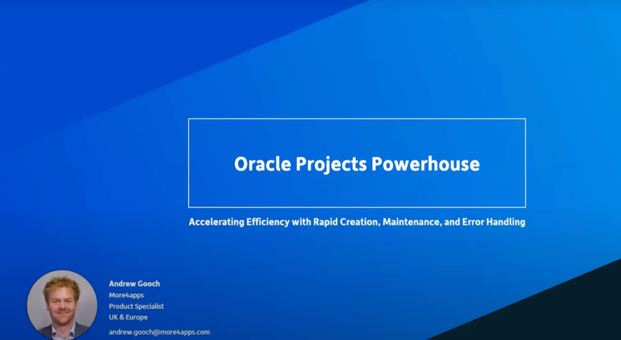 Video: Oracle Projects Powerhouse: Accelerating Efficiency w/ Rapid ... Video: Oracle Projects Powerhouse: Accelerating Efficiency w/ Rapid ...